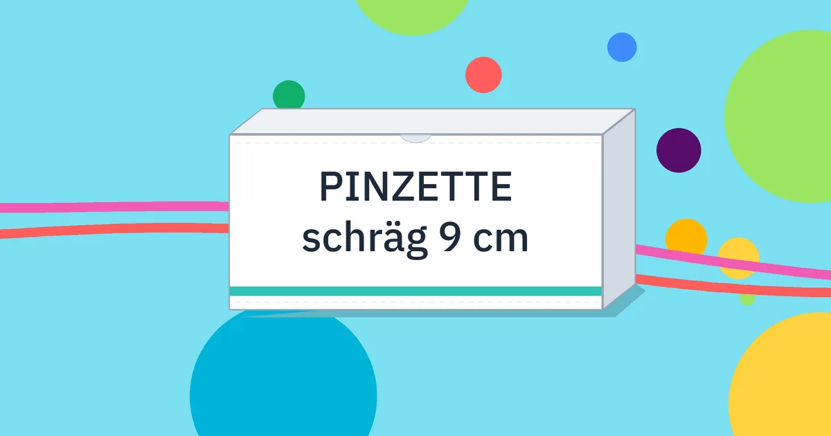 Symbolbild: Packung mit der Aufschrift PINZETTE schräg 9 cm (PZN 01517515) – Verfügbarkeit und Bezug in Apotheken in Frankfurt am Main
