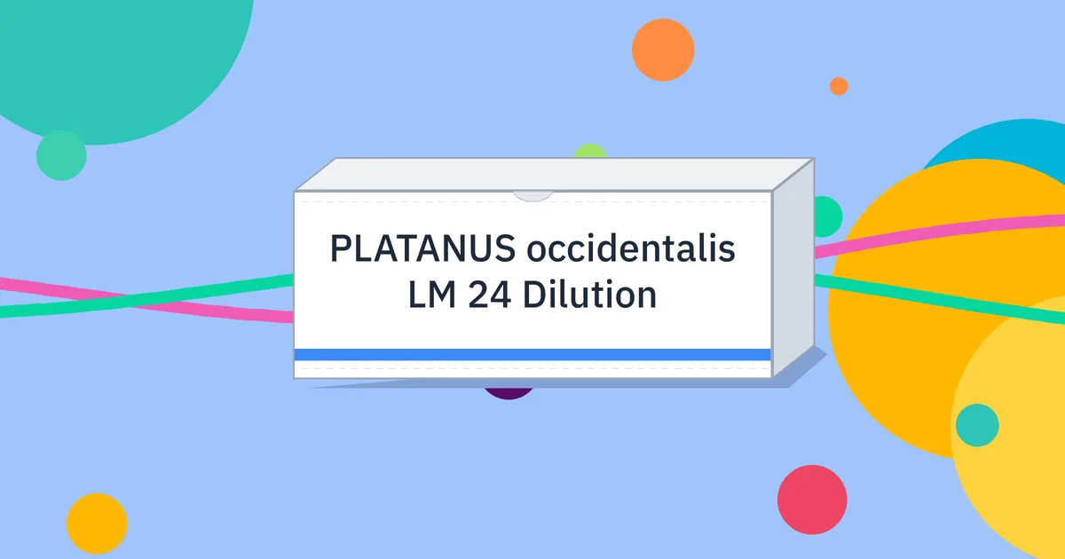 Symbolbild: Packung mit der Aufschrift PLATANUS occidentalis LM 24 Dilution (PZN 13647306) – Verfügbarkeit und Bezug in Apotheken in Frankfurt am Main