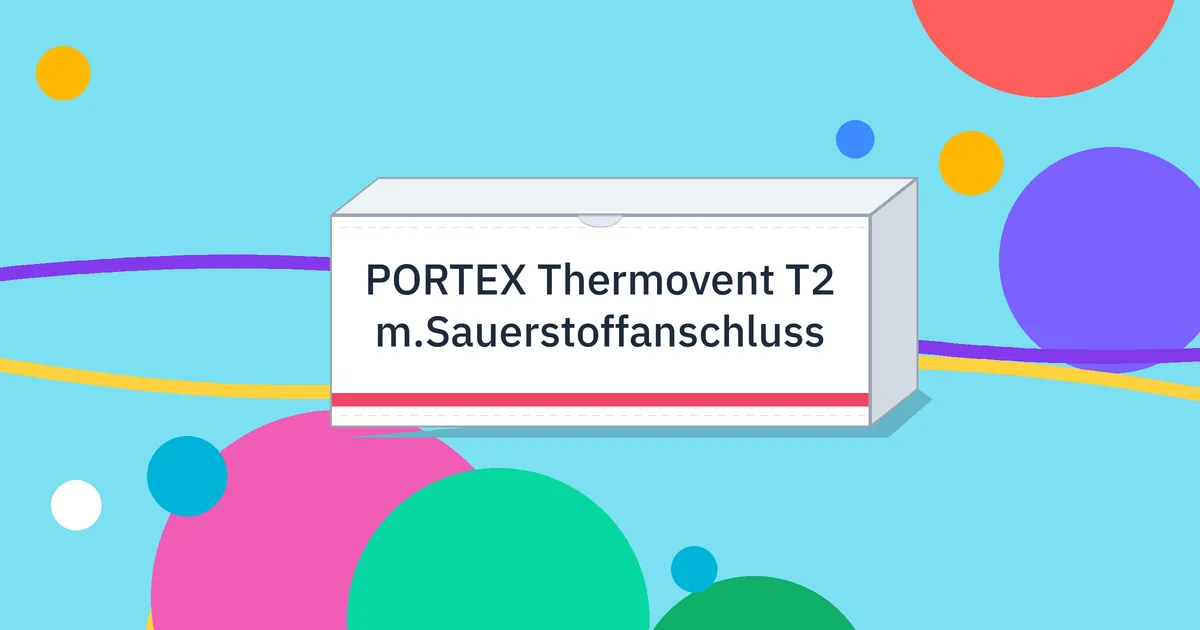 Symbolbild: Packung mit der Aufschrift PORTEX Thermovent T2 m.Sauerstoffanschluss (PZN 05490397) – Verfügbarkeit und Bezug in Apotheken in Frankfurt am Main