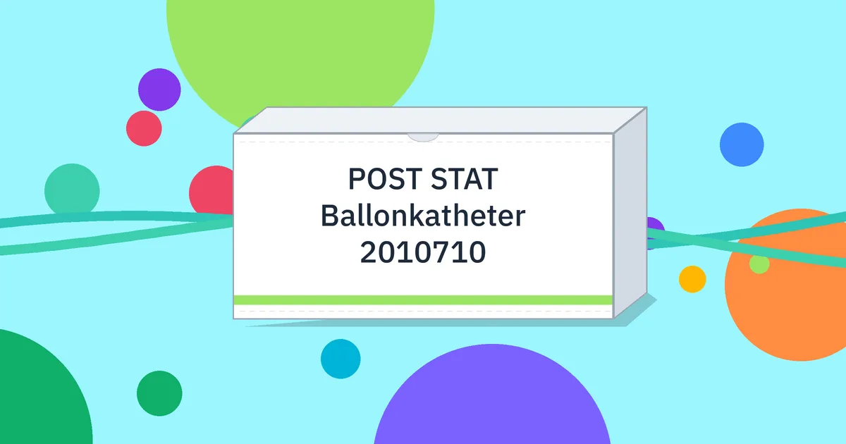 Symbolbild: Packung mit der Aufschrift POST STAT Ballonkatheter 2010710 (PZN 00185488) – Verfügbarkeit und Bezug in Apotheken in Frankfurt am Main