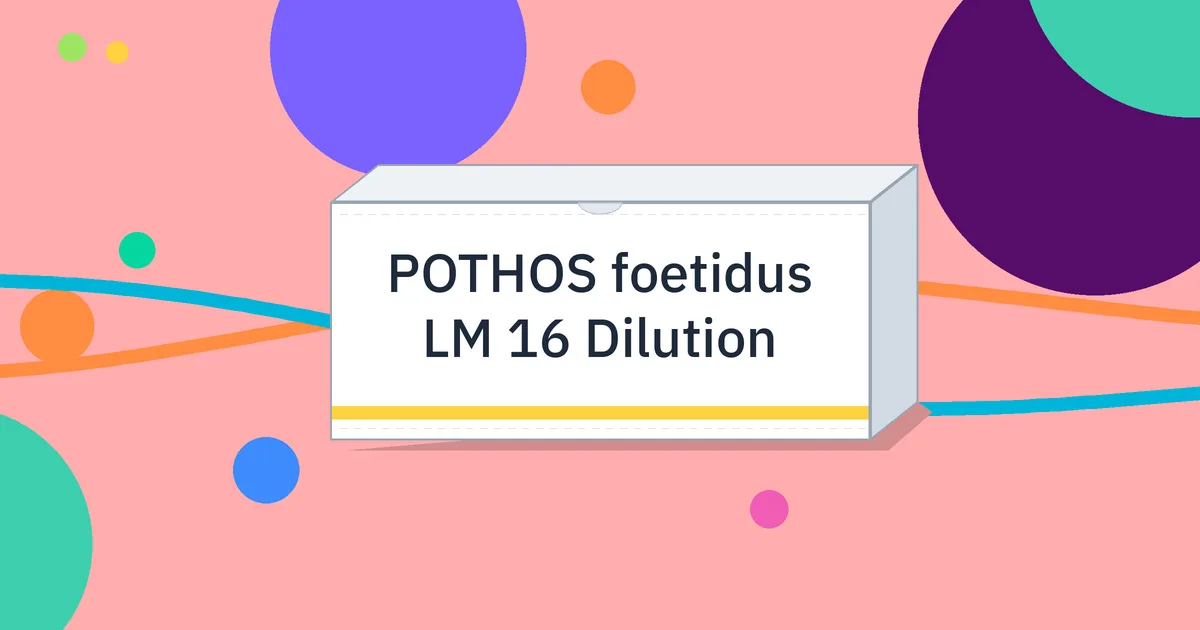 Symbolbild: Packung mit der Aufschrift POTHOS foetidus LM 16 Dilution (PZN 13666166) – Verfügbarkeit und Bezug in Apotheken in Frankfurt am Main