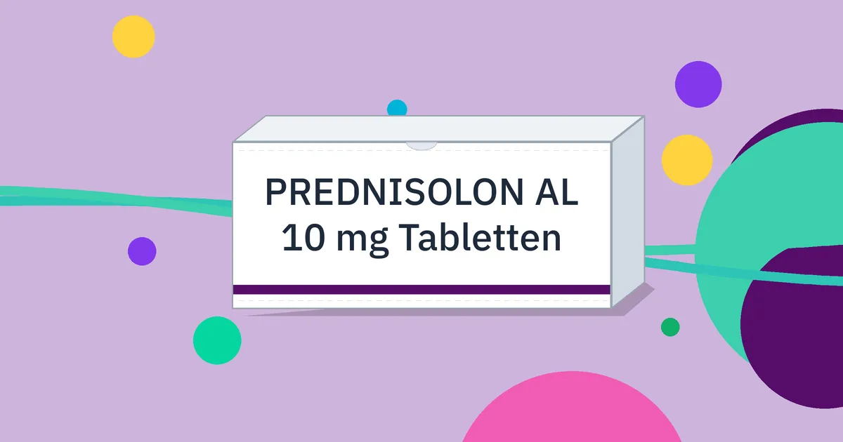Symbolbild: Packung mit der Aufschrift PREDNISOLON AL 10 mg Tabletten (PZN 04208364) – Verfügbarkeit und Bezug in Apotheken in Frankfurt am Main