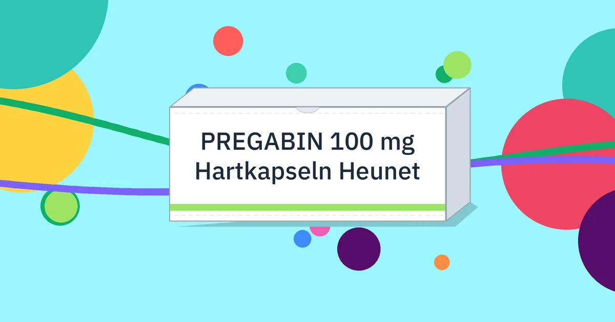 Symbolbild: Packung mit der Aufschrift PREGABIN 100 mg Hartkapseln Heunet (PZN 15303893) – Verfügbarkeit und Bezug in Apotheken in Frankfurt am Main