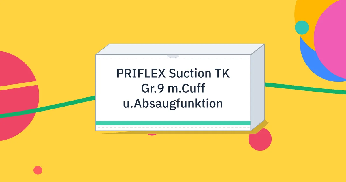Symbolbild: Packung mit der Aufschrift PRIFLEX Suction TK Gr.9 m.Cuff u.Absaugfunktion (PZN 14369424) – Verfügbarkeit und Bezug in Apotheken in Frankfurt am Main