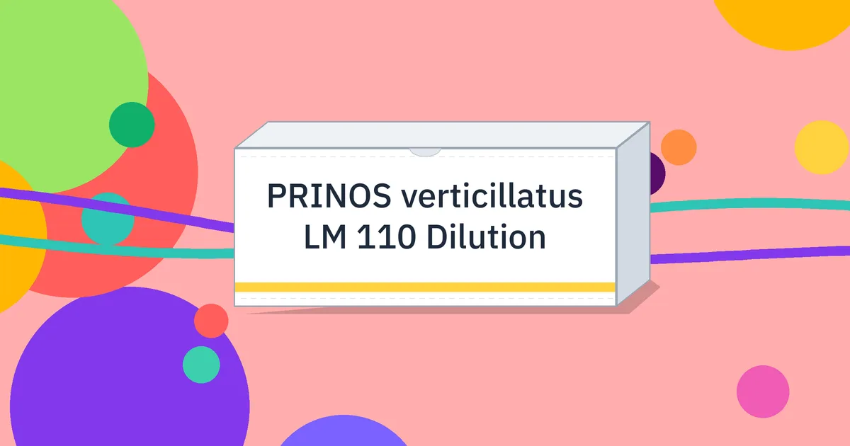 Symbolbild: Packung mit der Aufschrift PRINOS verticillatus LM 110 Dilution (PZN 13668260) – Verfügbarkeit und Bezug in Apotheken in Frankfurt am Main