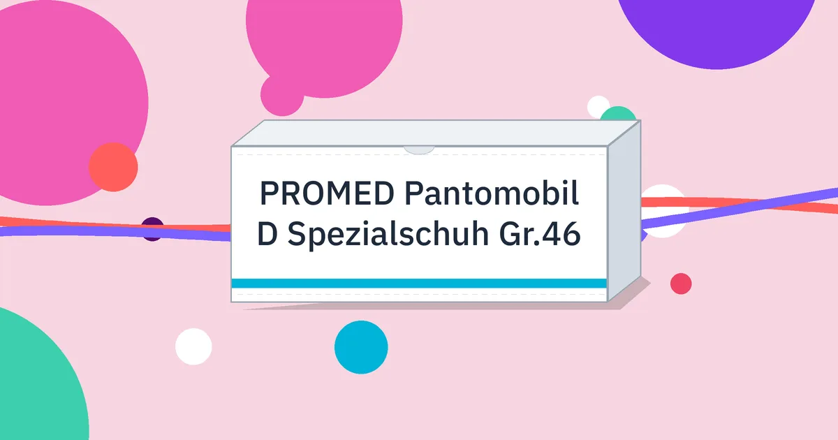 Symbolbild: Packung mit der Aufschrift PROMED Pantomobil D Spezialschuh Gr.46 (PZN 05482736) – Verfügbarkeit und Bezug in Apotheken in Frankfurt am Main