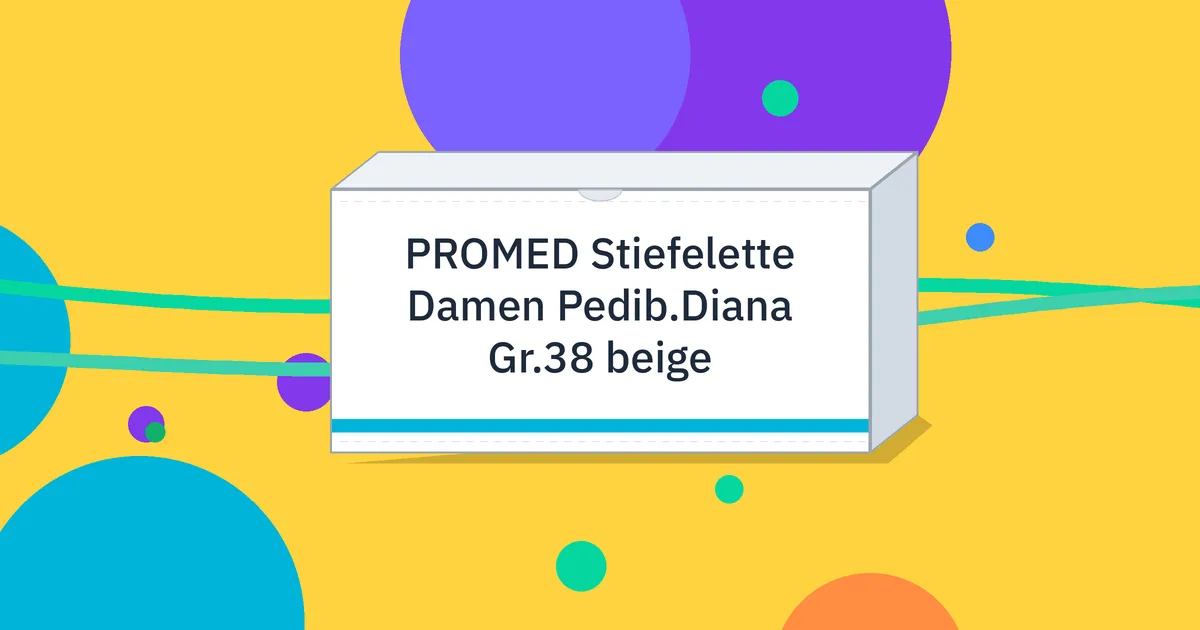 Symbolbild: Packung mit der Aufschrift PROMED Stiefelette Damen Pedib.Diana Gr.38 beige (PZN 11710182) – Verfügbarkeit und Bezug in Apotheken in Frankfurt am Main