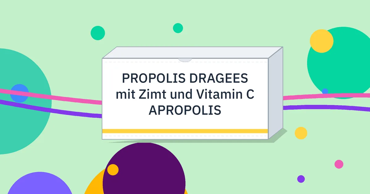 Symbolbild: Packung mit der Aufschrift PROPOLIS DRAGEES mit Zimt und Vitamin C APROPOLIS (PZN 11380135) – Verfügbarkeit und Bezug in Apotheken in Frankfurt am Main