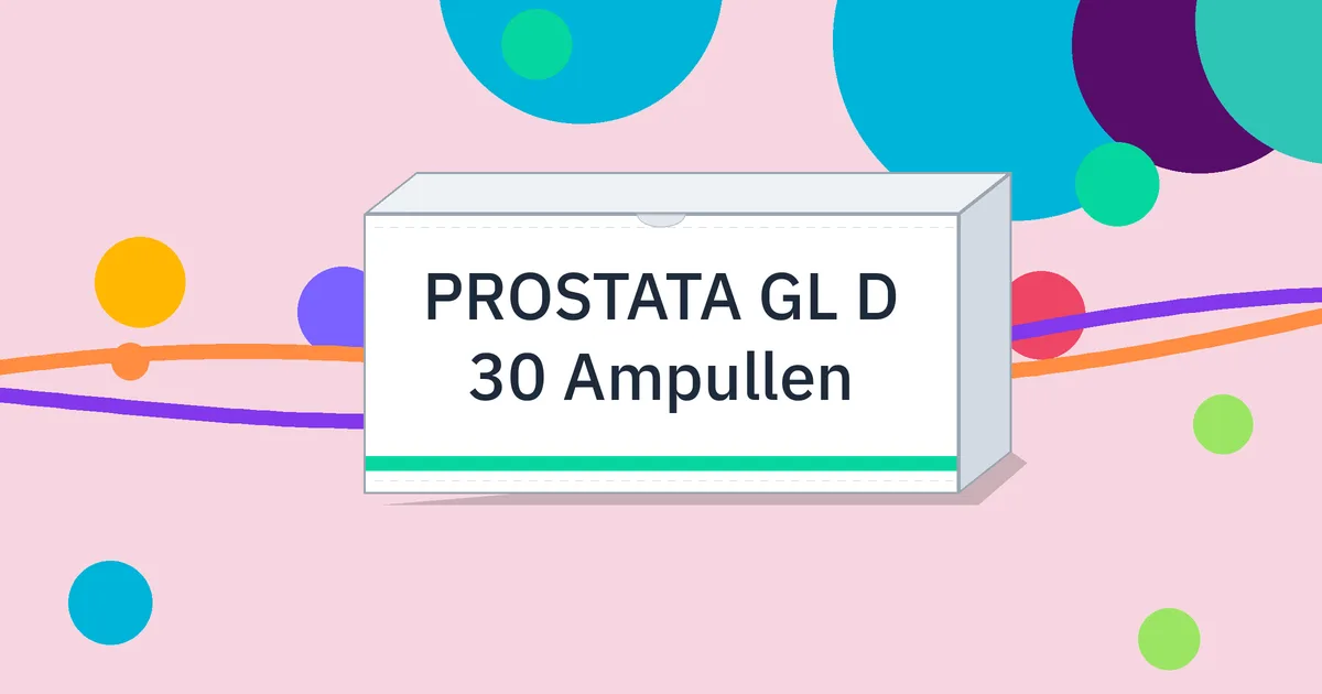 Symbolbild: Packung mit der Aufschrift PROSTATA GL D 30 Ampullen (PZN 03354537) – Verfügbarkeit und Bezug in Apotheken in Frankfurt am Main