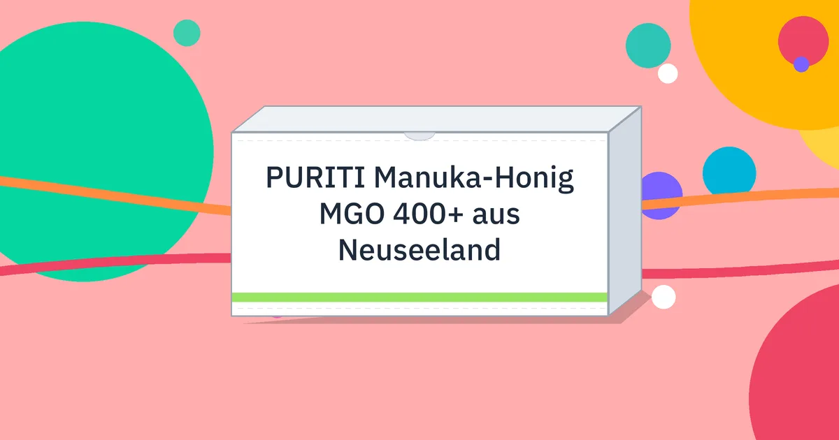 Symbolbild: Packung mit der Aufschrift PURITI Manuka-Honig MGO 400+ aus Neuseeland (PZN 15891737) – Verfügbarkeit und Bezug in Apotheken in Frankfurt am Main