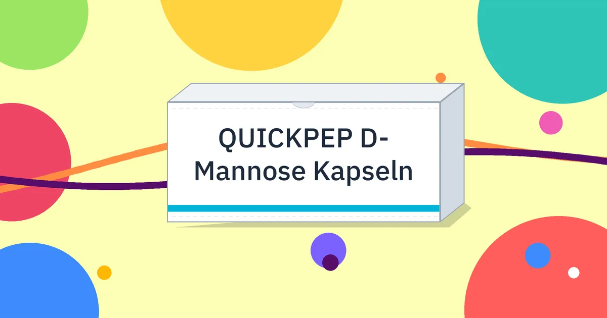 Symbolbild: Packung mit der Aufschrift QUICKPEP D-Mannose Kapseln (PZN 12898638) – Verfügbarkeit und Bezug in Apotheken in Frankfurt am Main