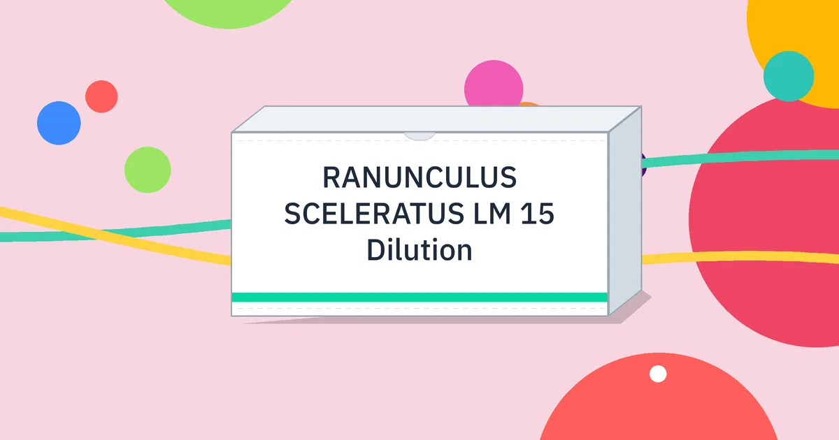 Symbolbild: Packung mit der Aufschrift RANUNCULUS SCELERATUS LM 15 Dilution (PZN 13676101) – Verfügbarkeit und Bezug in Apotheken in Frankfurt am Main