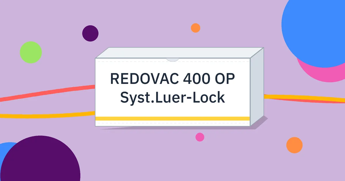 Symbolbild: Packung mit der Aufschrift REDOVAC 400 OP Syst.Luer-Lock (PZN 10948444) – Verfügbarkeit und Bezug in Apotheken in Frankfurt am Main
