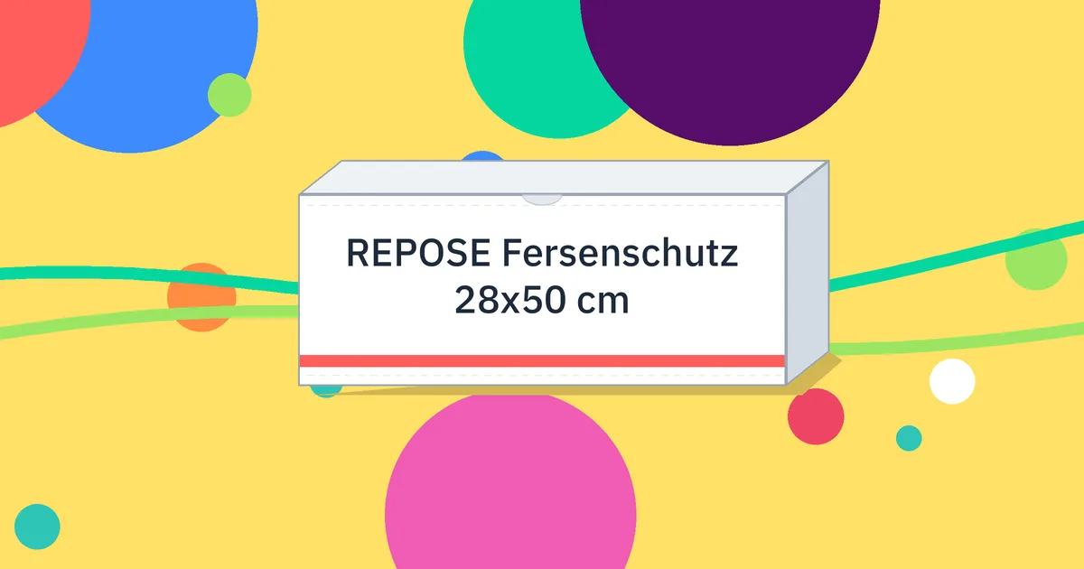 Symbolbild: Packung mit der Aufschrift REPOSE Fersenschutz 28x50 cm (PZN 06640568) – Verfügbarkeit und Bezug in Apotheken in Frankfurt am Main