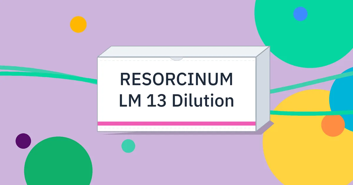 Symbolbild: Packung mit der Aufschrift RESORCINUM LM 13 Dilution (PZN 13047144) – Verfügbarkeit und Bezug in Apotheken in Frankfurt am Main