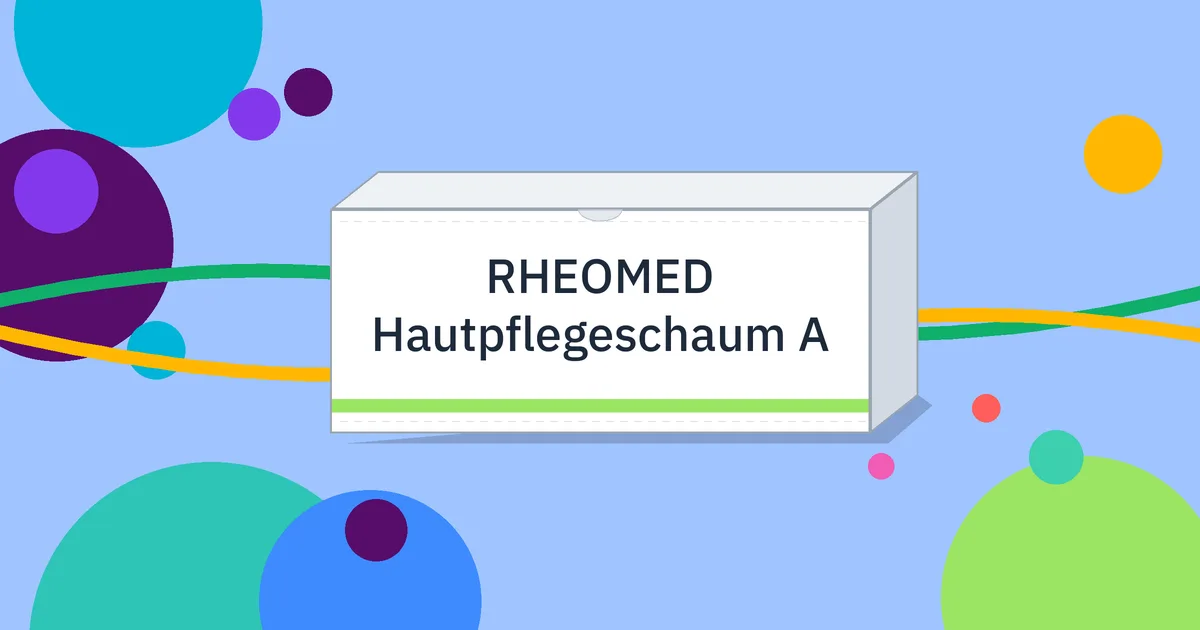 Symbolbild: Packung mit der Aufschrift RHEOMED Hautpflegeschaum A (PZN 01022883) – Verfügbarkeit und Bezug in Apotheken in Frankfurt am Main