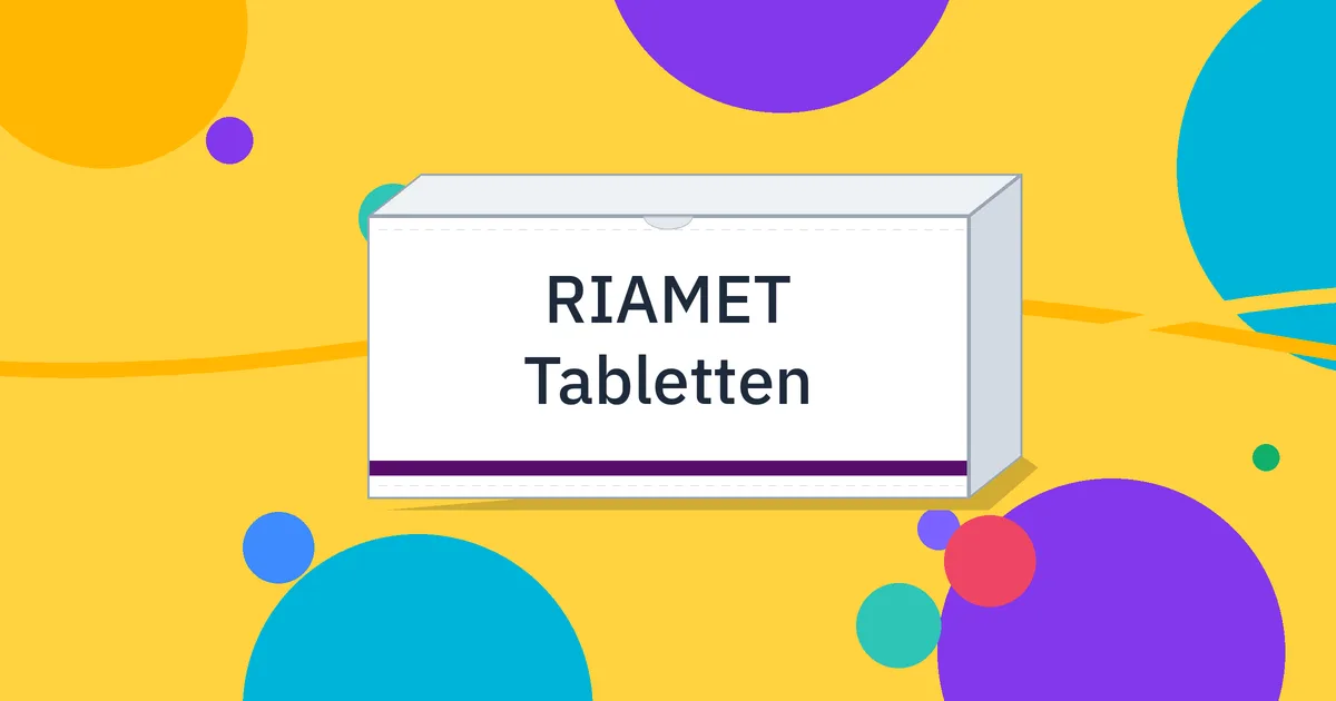 Symbolbild: Packung mit der Aufschrift RIAMET Tabletten (PZN 01625707) – Verfügbarkeit und Bezug in Apotheken in Frankfurt am Main