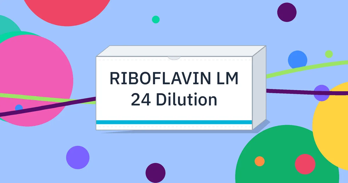 Symbolbild: Packung mit der Aufschrift RIBOFLAVIN LM 24 Dilution (PZN 13054575) – Verfügbarkeit und Bezug in Apotheken in Frankfurt am Main