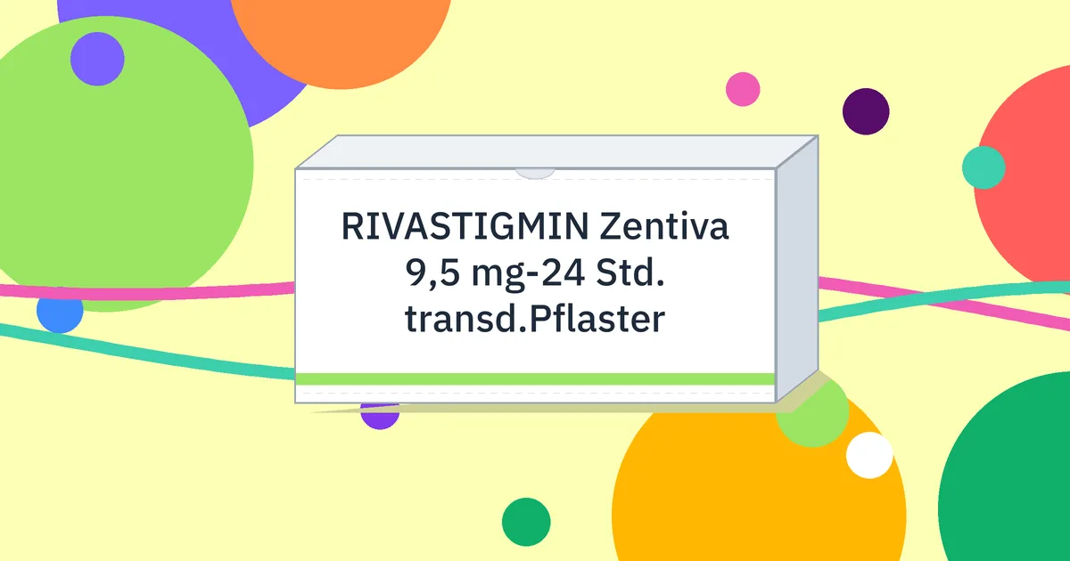 Symbolbild: Packung mit der Aufschrift RIVASTIGMIN Zentiva 9,5 mg-24 Std. transd.Pflaster (PZN 10041862) – Verfügbarkeit und Bezug in Apotheken in Frankfurt am Main