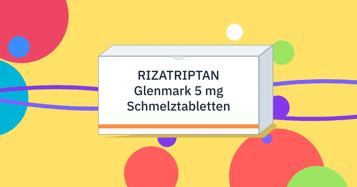Symbolbild: Packung mit der Aufschrift RIZATRIPTAN Glenmark 5 mg Schmelztabletten (PZN 00417036) – Verfügbarkeit und Bezug in Apotheken in Frankfurt am Main