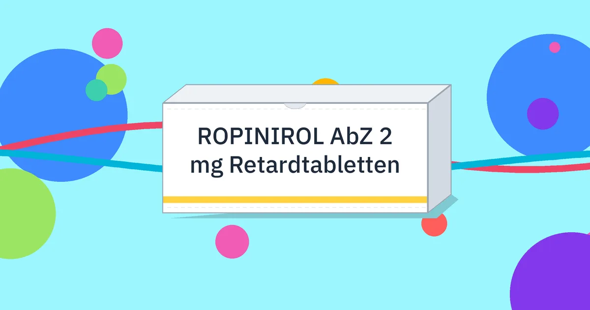 Symbolbild: Packung mit der Aufschrift ROPINIROL AbZ 2 mg Retardtabletten (PZN 20321924) – Verfügbarkeit und Bezug in Apotheken in Frankfurt am Main