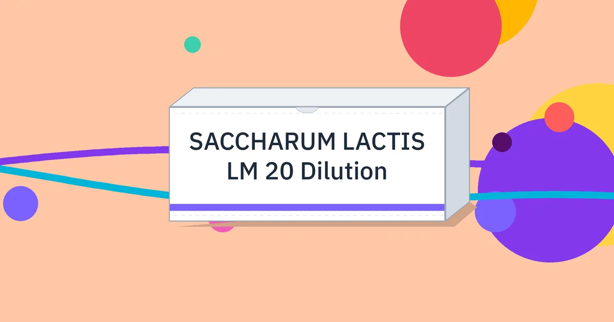 Symbolbild: Packung mit der Aufschrift SACCHARUM LACTIS LM 20 Dilution (PZN 13176812) – Verfügbarkeit und Bezug in Apotheken in Frankfurt am Main