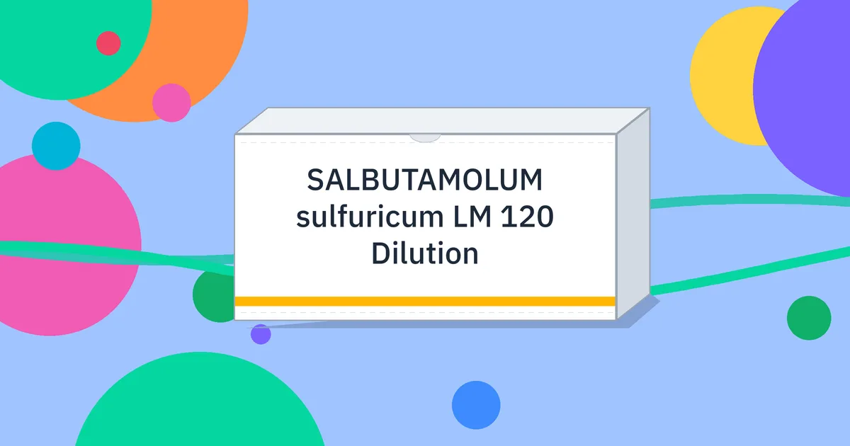 Symbolbild: Packung mit der Aufschrift SALBUTAMOLUM sulfuricum LM 120 Dilution (PZN 18272087) – Verfügbarkeit und Bezug in Apotheken in Frankfurt am Main