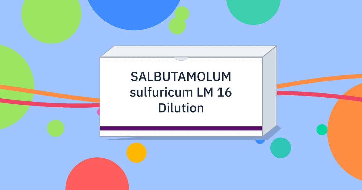 Symbolbild: Packung mit der Aufschrift SALBUTAMOLUM sulfuricum LM 16 Dilution (PZN 18271840) – Verfügbarkeit und Bezug in Apotheken in Frankfurt am Main