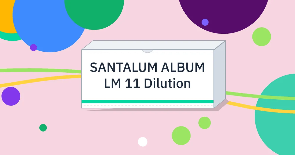Symbolbild: Packung mit der Aufschrift SANTALUM ALBUM LM 11 Dilution (PZN 13684359) – Verfügbarkeit und Bezug in Apotheken in Frankfurt am Main