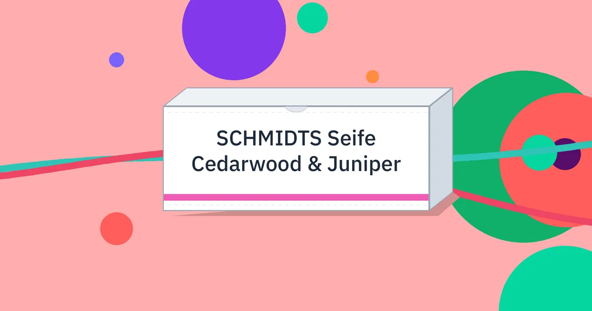 Symbolbild: Packung mit der Aufschrift SCHMIDTS Seife Cedarwood & Juniper (PZN 16023078) – Verfügbarkeit und Bezug in Apotheken in Frankfurt am Main