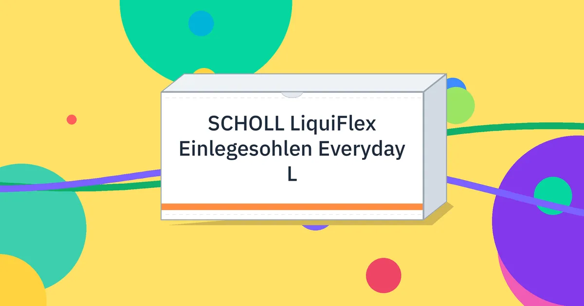Symbolbild: Packung mit der Aufschrift SCHOLL LiquiFlex Einlegesohlen Everyday L (PZN 18296768) – Verfügbarkeit und Bezug in Apotheken in Frankfurt am Main