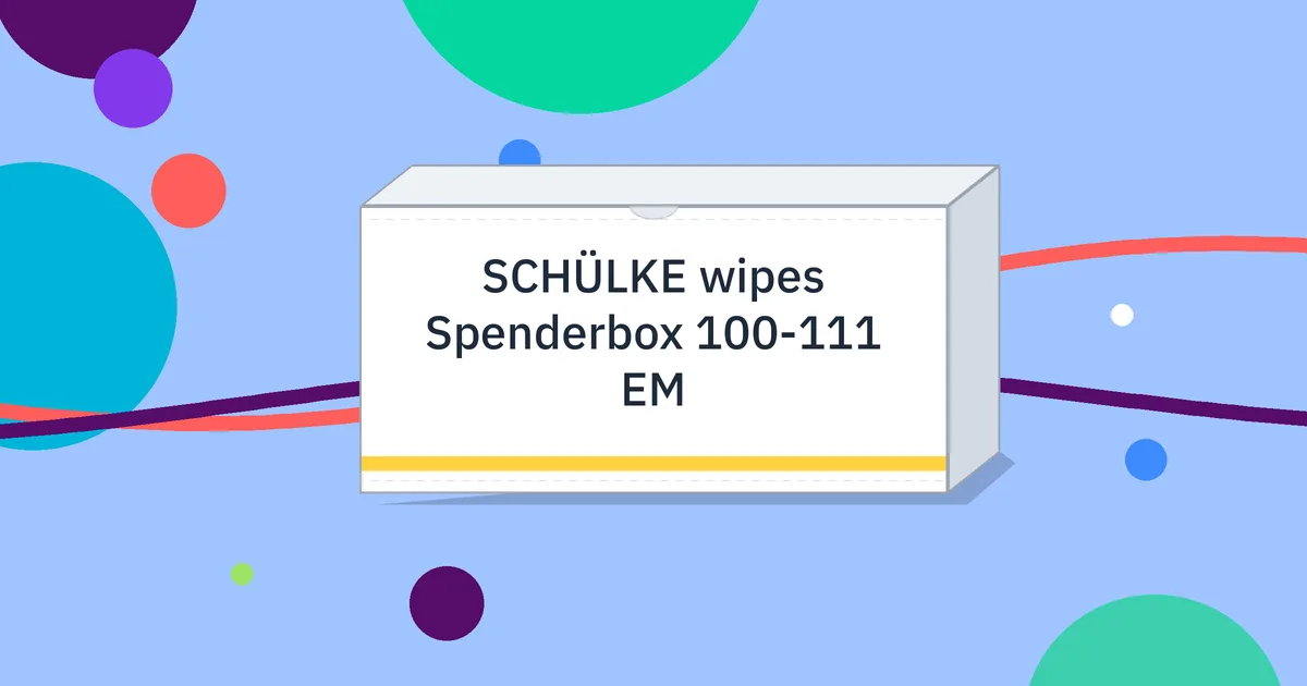 Symbolbild: Packung mit der Aufschrift SCHÜLKE wipes Spenderbox 100-111 EM (PZN 18050501) – Verfügbarkeit und Bezug in Apotheken in Frankfurt am Main