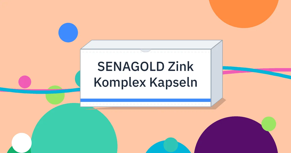 Symbolbild: Packung mit der Aufschrift SENAGOLD Zink Komplex Kapseln (PZN 19093760) – Verfügbarkeit und Bezug in Apotheken in Frankfurt am Main