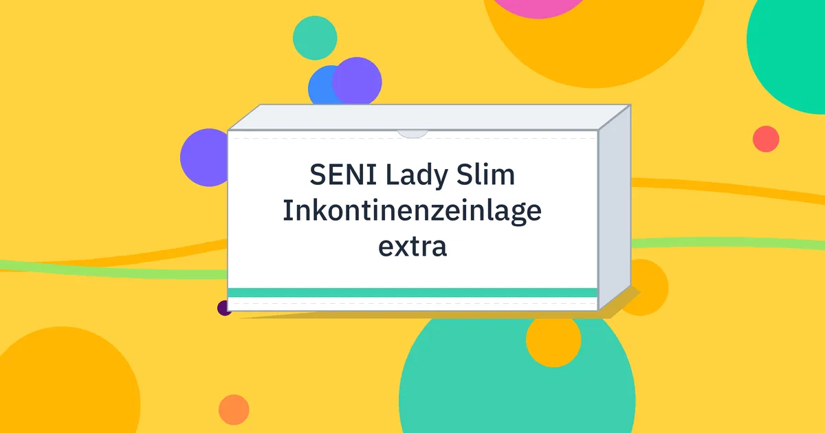 Symbolbild: Packung mit der Aufschrift SENI Lady Slim Inkontinenzeinlage extra (PZN 16617530) – Verfügbarkeit und Bezug in Apotheken in Frankfurt am Main