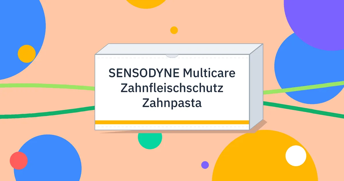 Symbolbild: Packung mit der Aufschrift SENSODYNE Multicare Zahnfleischschutz Zahnpasta (PZN 18707734) – Verfügbarkeit und Bezug in Apotheken in Frankfurt am Main