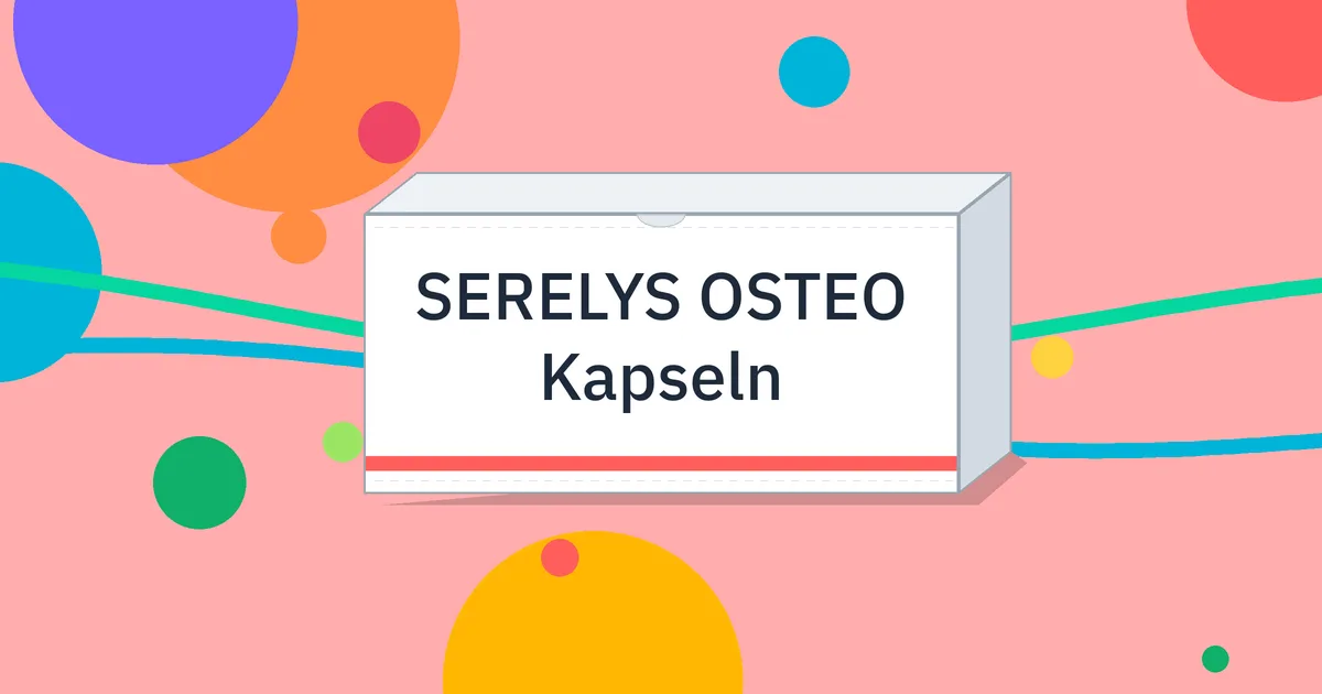 Symbolbild: Packung mit der Aufschrift SERELYS OSTEO Kapseln (PZN 19439342) – Verfügbarkeit und Bezug in Apotheken in Frankfurt am Main