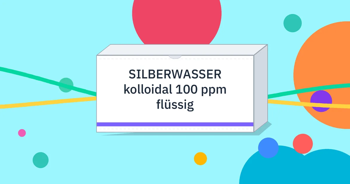 Symbolbild: Packung mit der Aufschrift SILBERWASSER kolloidal 100 ppm flüssig (PZN 20099621) – Verfügbarkeit und Bezug in Apotheken in Frankfurt am Main