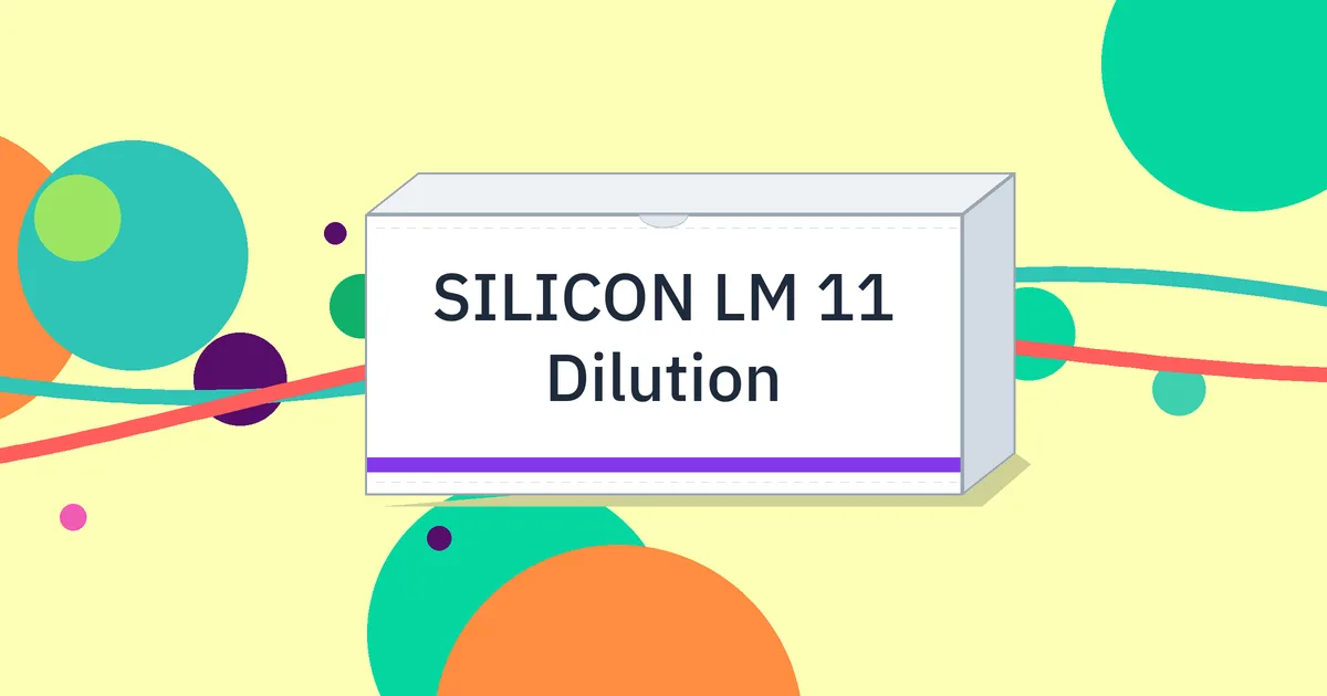 Symbolbild: Packung mit der Aufschrift SILICON LM 11 Dilution (PZN 13678100) – Verfügbarkeit und Bezug in Apotheken in Frankfurt am Main