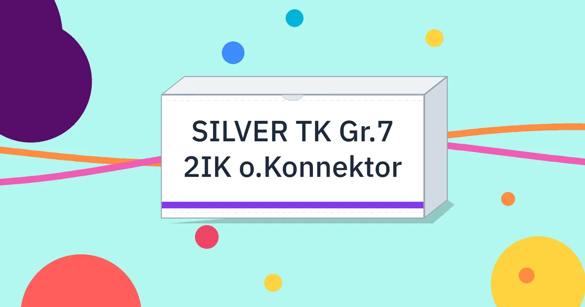 Symbolbild: Packung mit der Aufschrift SILVER TK Gr.7 2IK o.Konnektor (PZN 10316879) – Verfügbarkeit und Bezug in Apotheken in Frankfurt am Main
