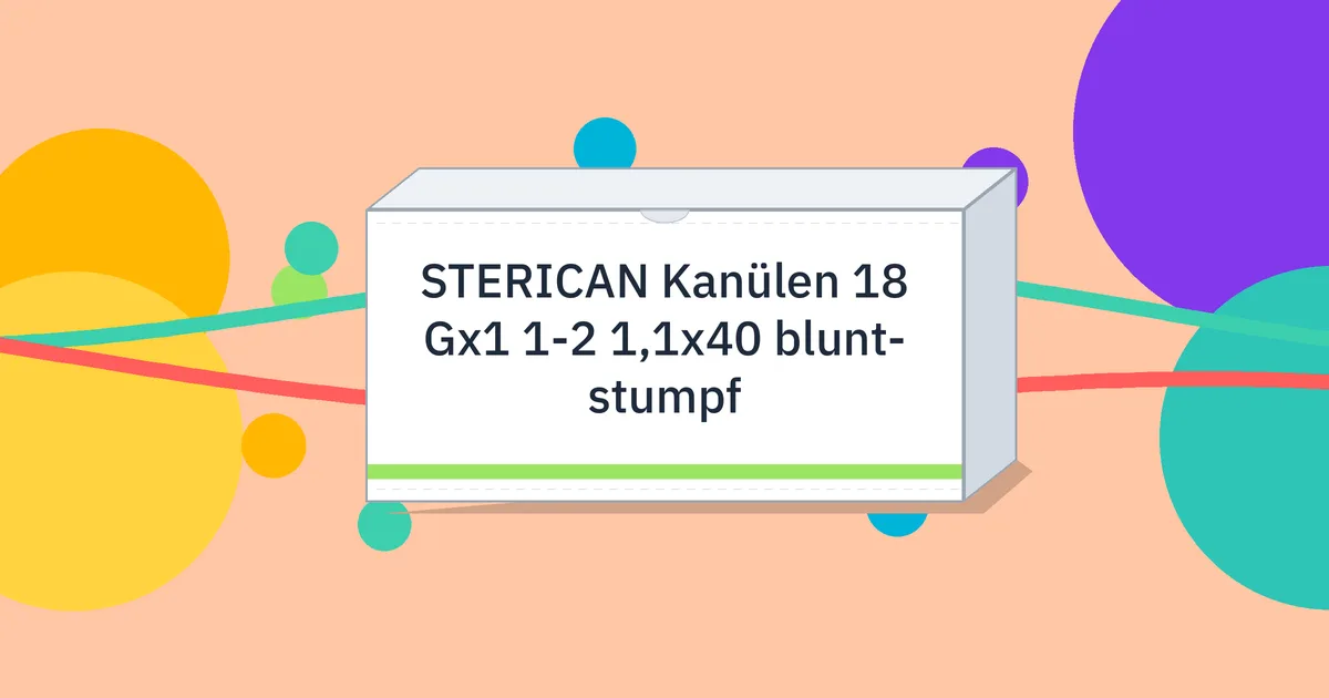 Symbolbild: Packung mit der Aufschrift STERICAN Kanülen 18 Gx1 1-2 1,1x40 blunt-stumpf (PZN 16016664) – Verfügbarkeit und Bezug in Apotheken in Frankfurt am Main