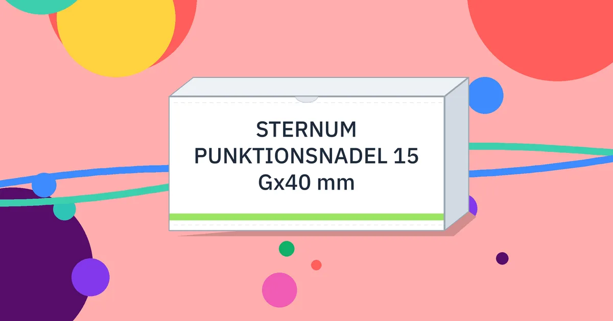 Symbolbild: Packung mit der Aufschrift STERNUM PUNKTIONSNADEL 15 Gx40 mm (PZN 10554113) – Verfügbarkeit und Bezug in Apotheken in Frankfurt am Main