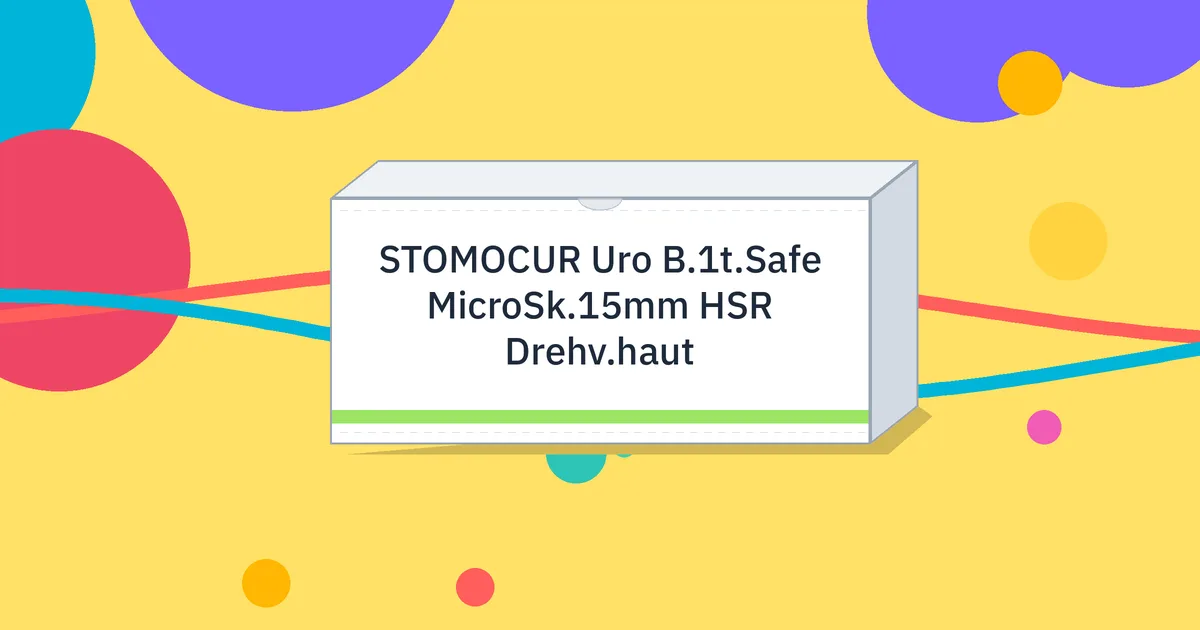 Symbolbild: Packung mit der Aufschrift STOMOCUR Uro B.1t.Safe MicroSk.15mm HSR Drehv.haut (PZN 17846729) – Verfügbarkeit und Bezug in Apotheken in Frankfurt am Main