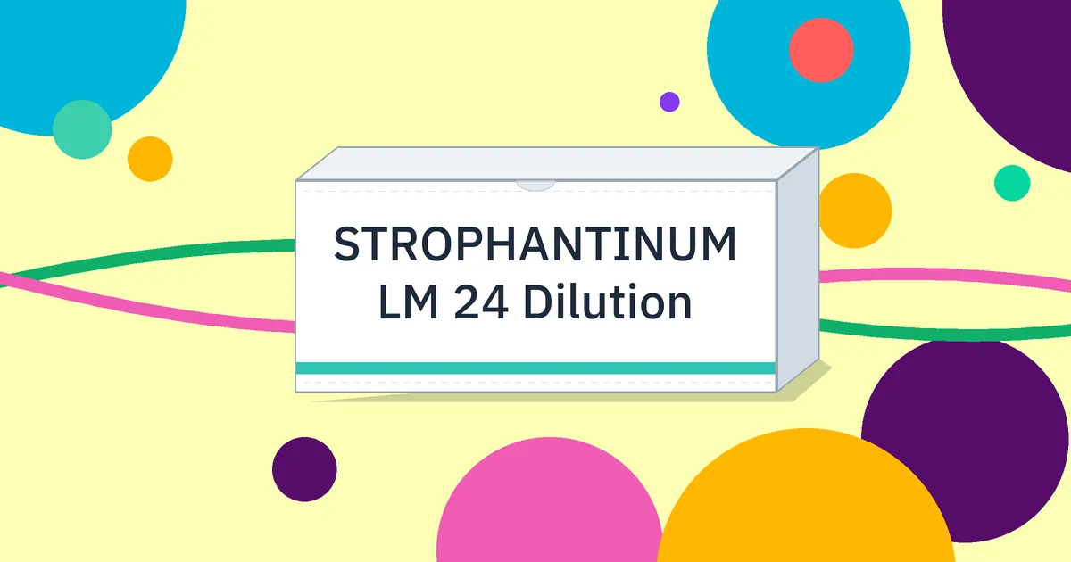 Symbolbild: Packung mit der Aufschrift STROPHANTINUM LM 24 Dilution (PZN 13684827) – Verfügbarkeit und Bezug in Apotheken in Frankfurt am Main