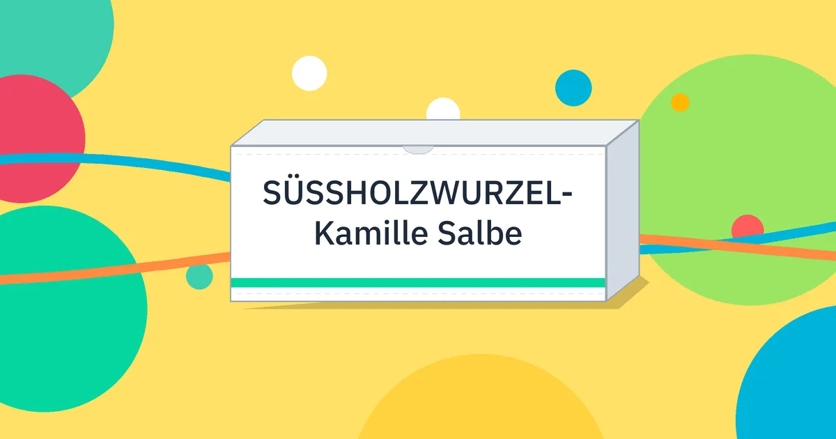 Symbolbild: Packung mit der Aufschrift SÜSSHOLZWURZEL-Kamille Salbe (PZN 18396458) – Verfügbarkeit und Bezug in Apotheken in Frankfurt am Main
