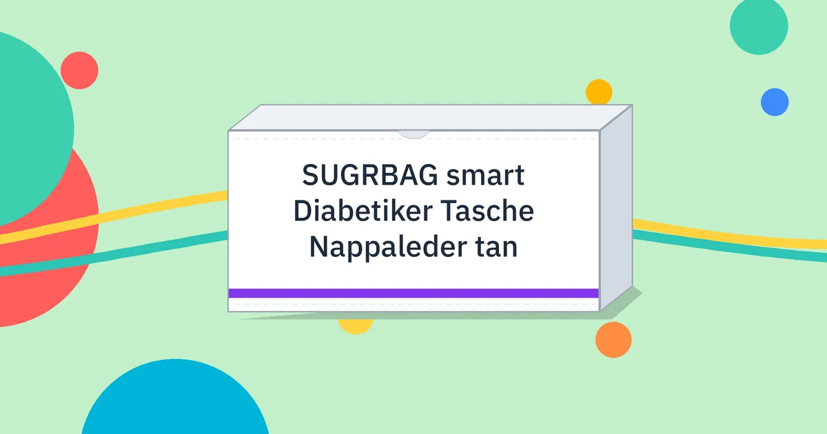 Symbolbild: Packung mit der Aufschrift SUGRBAG smart Diabetiker Tasche Nappaleder tan (PZN 11861254) – Verfügbarkeit und Bezug in Apotheken in Frankfurt am Main