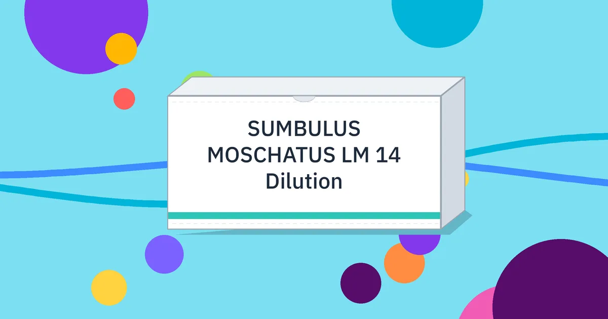 Symbolbild: Packung mit der Aufschrift SUMBULUS MOSCHATUS LM 14 Dilution (PZN 13210845) – Verfügbarkeit und Bezug in Apotheken in Frankfurt am Main