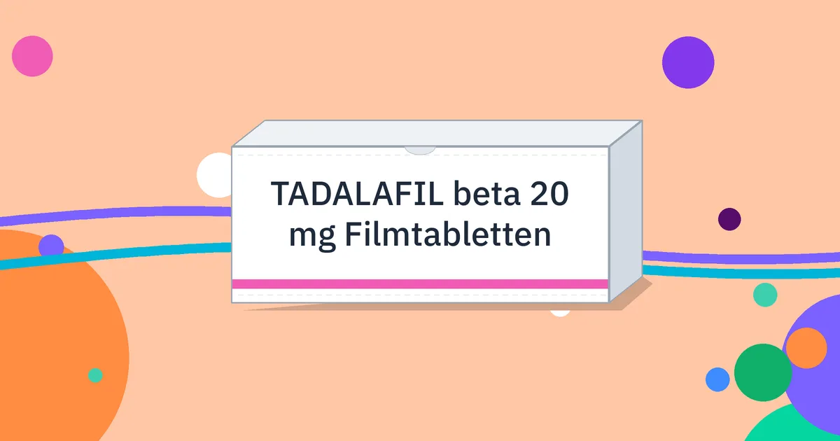 Symbolbild: Packung mit der Aufschrift TADALAFIL beta 20 mg Filmtabletten (PZN 13700242) – Verfügbarkeit und Bezug in Apotheken in Frankfurt am Main