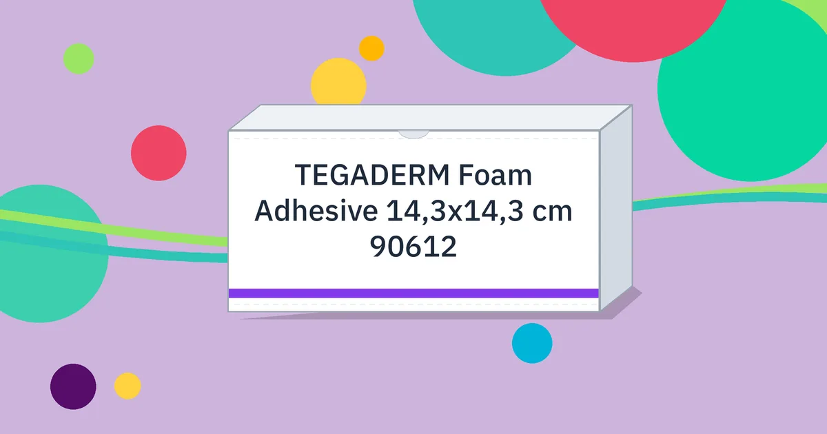 Symbolbild: Packung mit der Aufschrift TEGADERM Foam Adhesive 14,3x14,3 cm 90612 (PZN 18852838) – Verfügbarkeit und Bezug in Apotheken in Frankfurt am Main