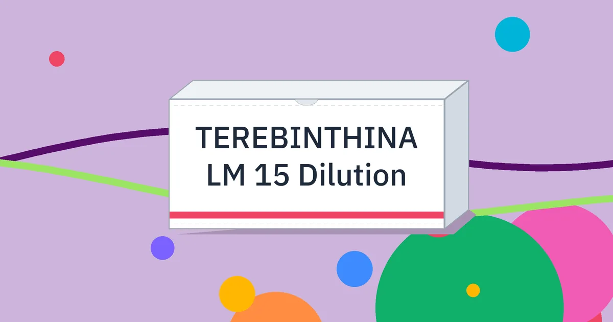 Symbolbild: Packung mit der Aufschrift TEREBINTHINA LM 15 Dilution (PZN 13216635) – Verfügbarkeit und Bezug in Apotheken in Frankfurt am Main