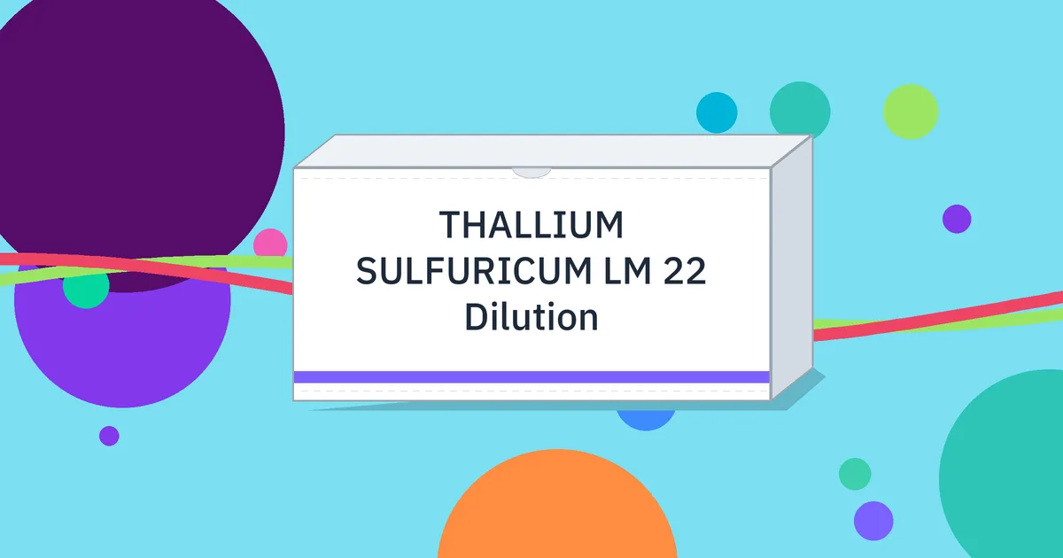 Symbolbild: Packung mit der Aufschrift THALLIUM SULFURICUM LM 22 Dilution (PZN 13218953) – Verfügbarkeit und Bezug in Apotheken in Frankfurt am Main